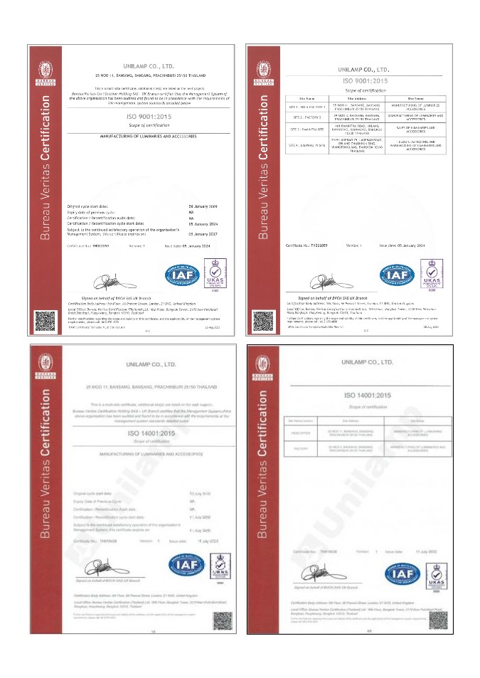ISO 9001 & 14001 Certification | Unilamp